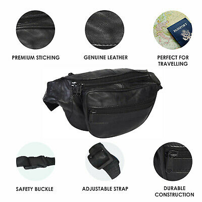 Leatherboss Genuine Leather Fanny Pack Designer Style New Black Great ...